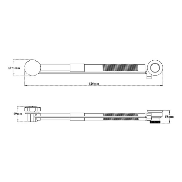 Viking India » Bathtub Overflow Set with Knob Control (On – Off)