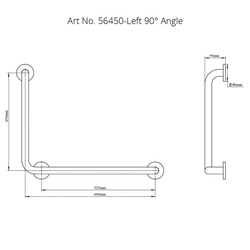 Viking India » L-Shape Grab Bar 90°